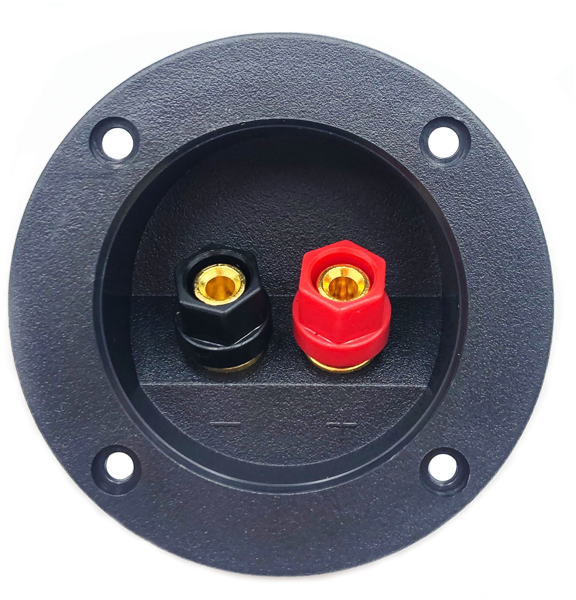 Терминал аудио круглый 75мм пластик "позолоченный" на корпус (1шт.)