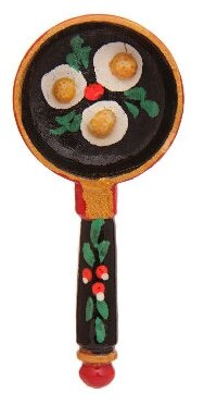 Магнит сувенирный деревянный Сковорода 9 см 2 шт ручная работа