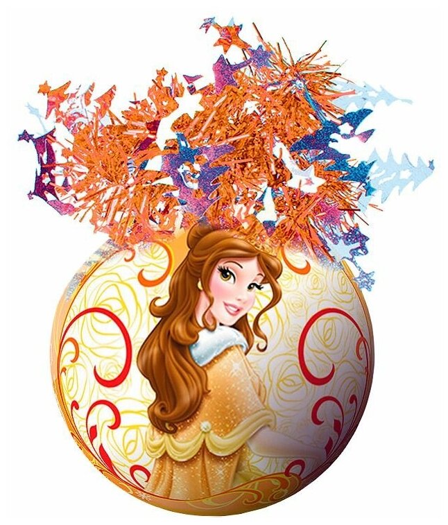 Шар красавица И чудовище с короной из мишуры, 85 мм, MOROZCO Ш85009