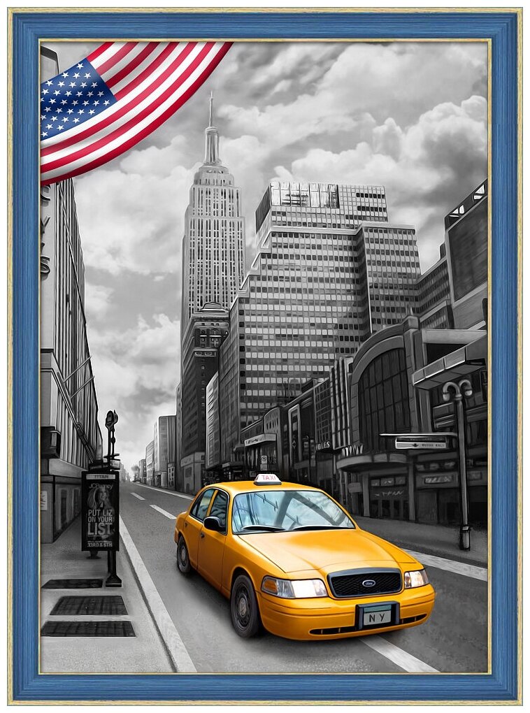 Алмазная живопись Набор алмазной вышивки Нью-Йорк (АЖ-1763) 30х40 см