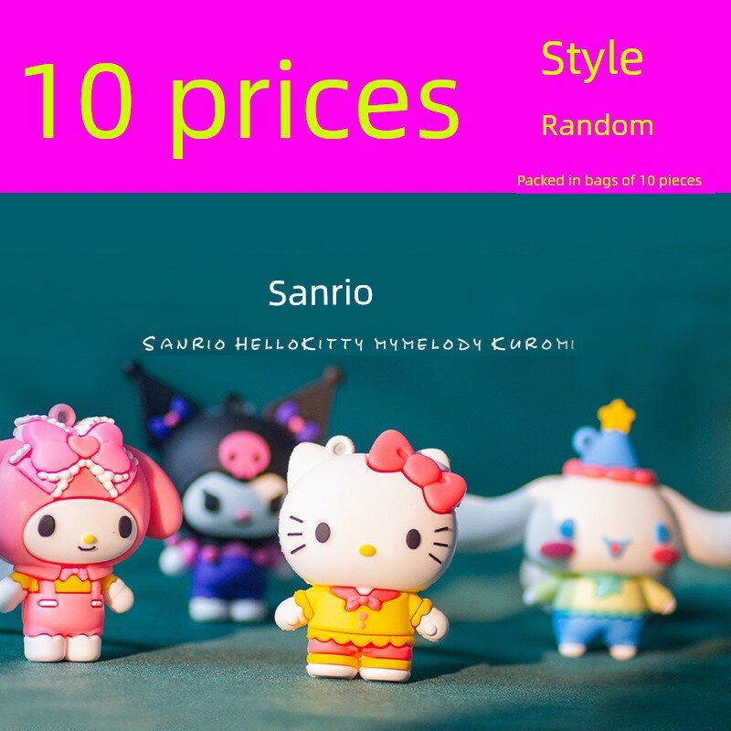 Коллекционная сумка Hello Kitty с 4 уникальными персонажами из ПВХ, 10 штук в упаковке