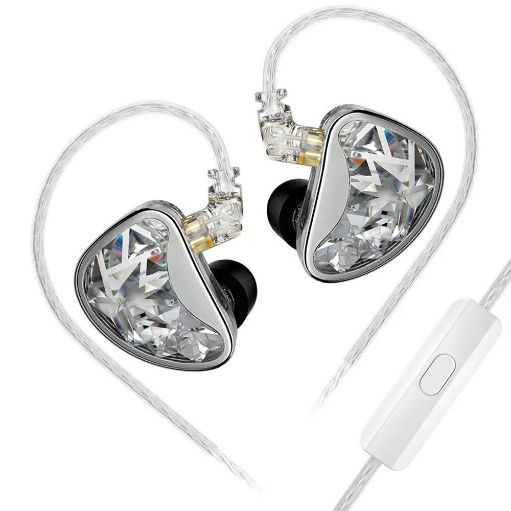 KZ Acoustics AS24 Standard с микрофоном, серебристый, проводные наушники