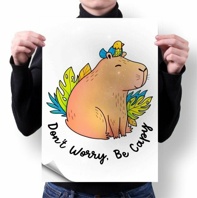Плакат А4 принт Капибара, Capybara - 0009