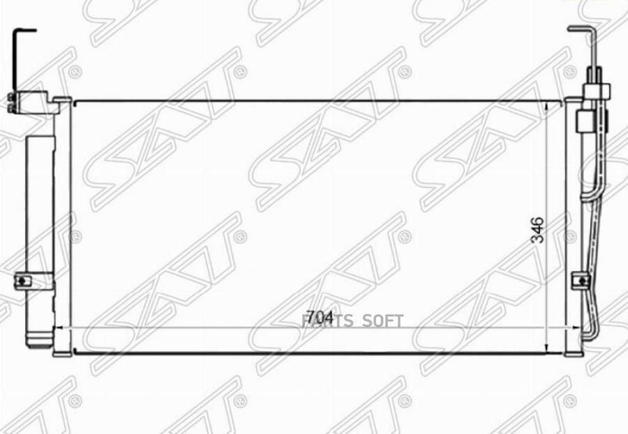 Радиатор кондиционера Hyundai Santa Fe 00-06 / Santa Fe Classic 07-13 SAT ST-HN65-394-0 | цена за 1 шт