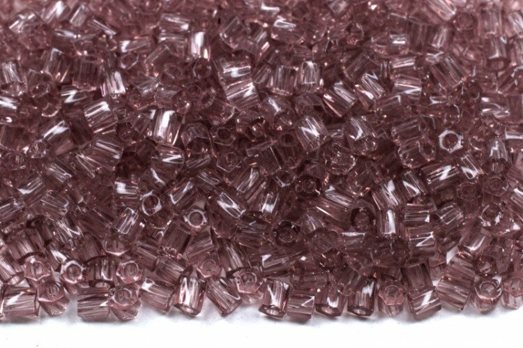 Бисер японский MIYUKI Twist Hex Cut 10/0 #0142 дымчатый аметист, прозрачный, 10 грамм