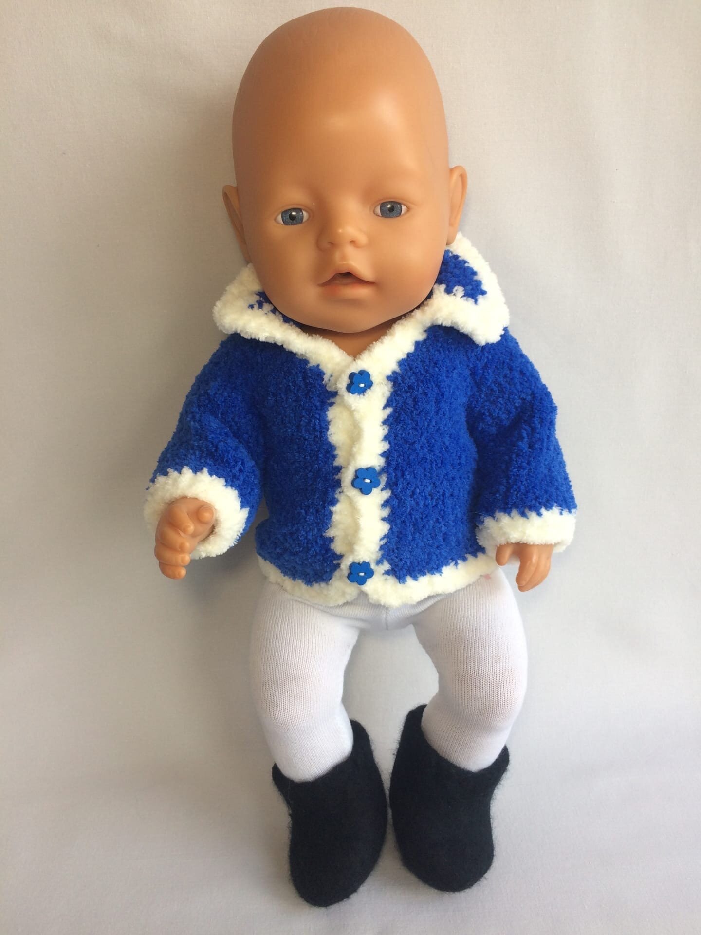 Кофта "Плюшевый синий". Рост 42-43 см. (Бэби Бон, пупсы)