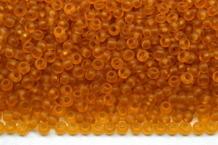 Бисер чешский PRECIOSA круглый 10/0 10050М матовый янтарный прозрачный, 1 сорт, 50г