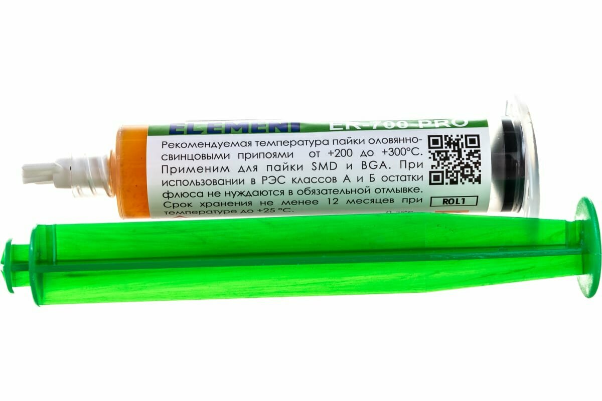 ELEMENT ER-700-PRO флюс паяльный, 10 мл, 17277, для пайки электронных элементов