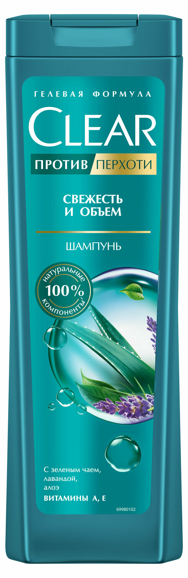 Шампунь Clear Против перхоти свежесть и объем 0% силиконов, парабенов, красителей, 400 мл