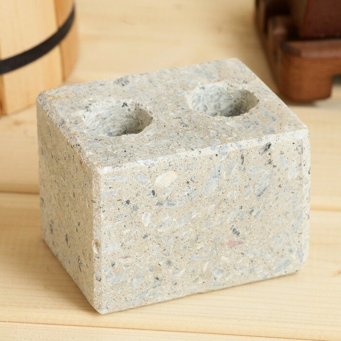 Испаритель для бани и сауны, талькохлорит, 8×6×6 см, 2 отверстия
