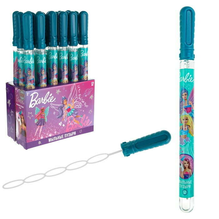 Мыльные пузыри 1TOY Barbie Барби, детские, маленькие, для девочек и малышей, 120 мл
