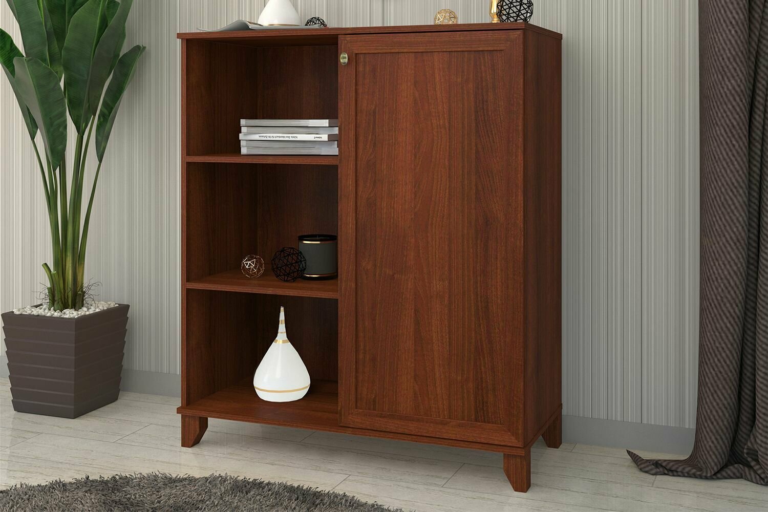 Комод Ренди 28М 100х40х120 ноче мария луиза, рамка квадро МДФ, ножка №3