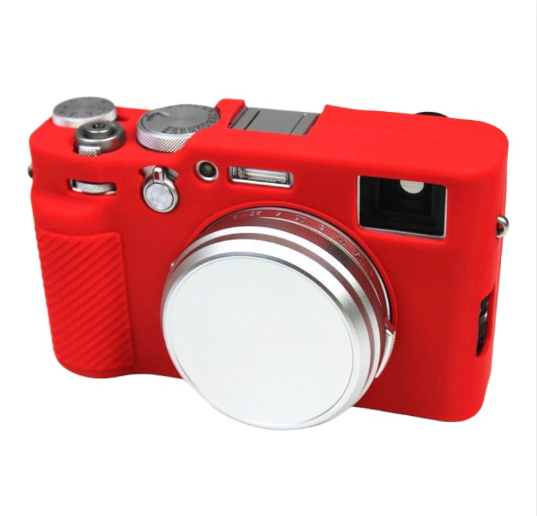 Защитный силиконовый чехол MyPads Antiurto для фотоаппарата Fujifilm X100V из мягкого качественного силикона красный