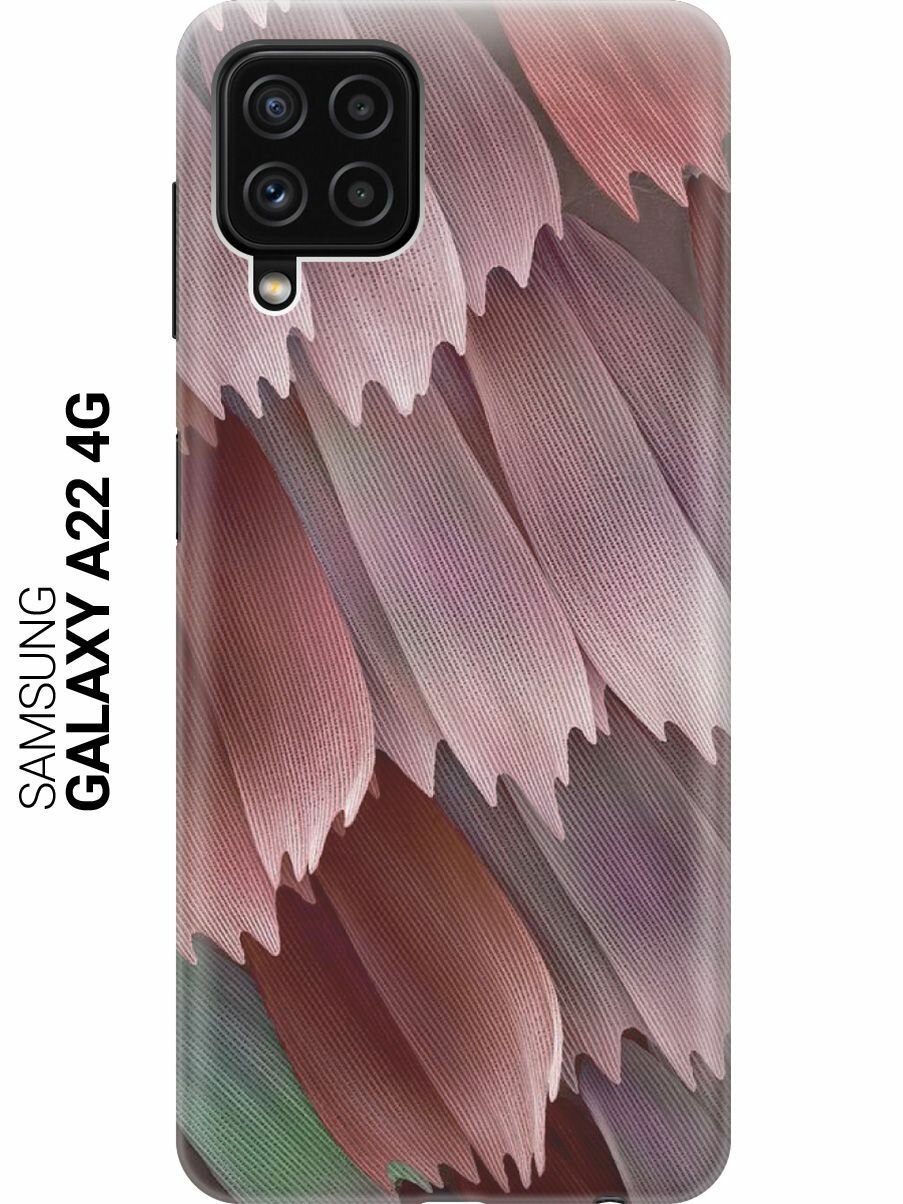 Силиконовый чехол на Samsung Galaxy A22, M32, M22, Самсунг А22, М32, М22 с принтом "Розовые лепестки"