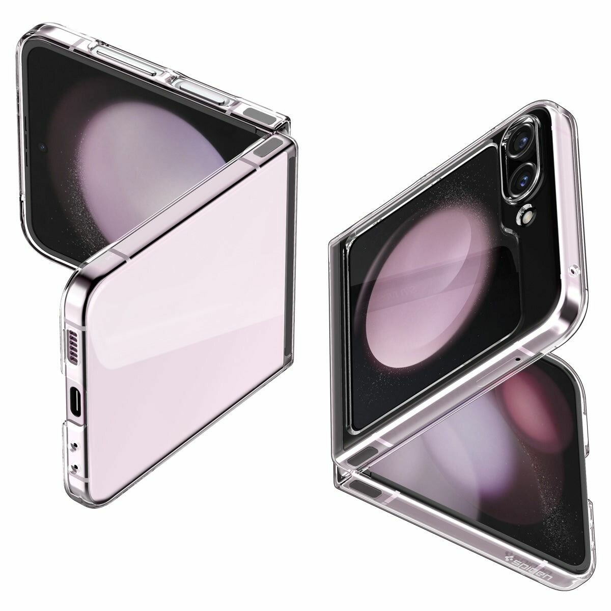 Чехол Spigen на Samsung Galaxy Z Flip 5 (ACS06230) Air Skin / Спиген чехол для Галакси Флип 5 силиконовый, противоударный, с защитой камеры, прозрачный