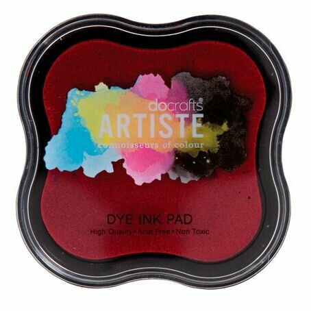 Подушка штемпельная docrafts "Artiste", быстросохнущая, красная
