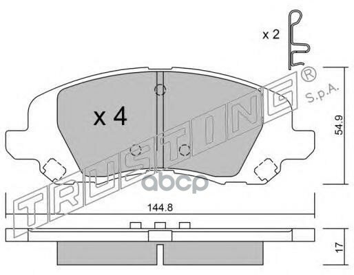 К-т дисков. тормоз. колодок Dodge Caliber 2009- F Trusting арт. 8780