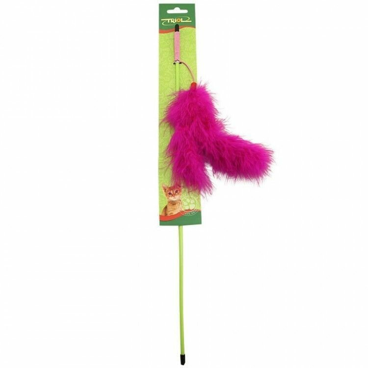 Triol Игрушка для кошек Удочка-дразнилка Кисточка, 12 х 50 см