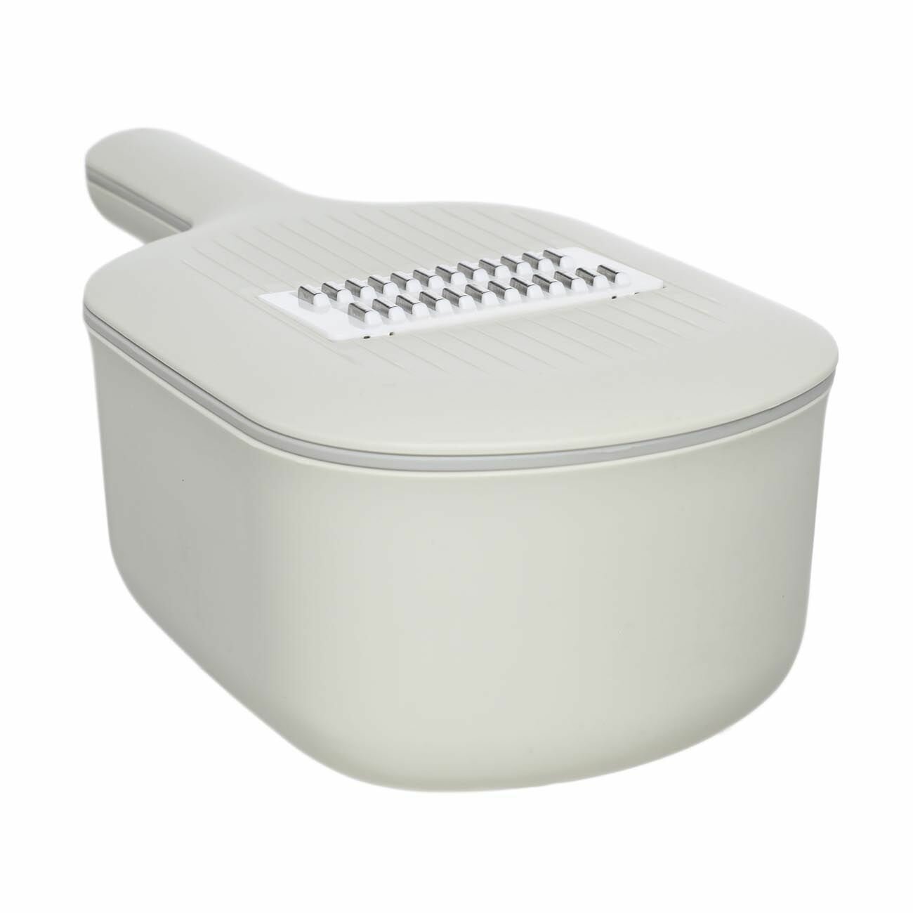 Терка, 29х14 см, 4 насадки, с контейнером, с ручкой, пластик/сталь, серая, Matto