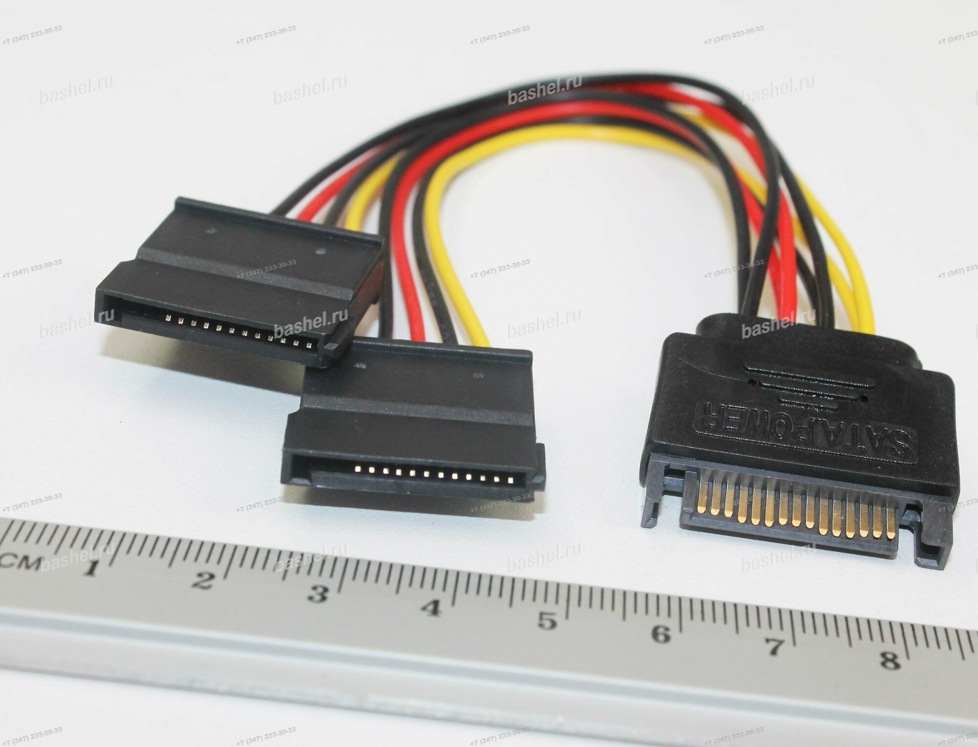 Переходник питания SATA на 2 устройства Orient C573, SATA(M)-2xSATA(F), 15см, ORIENT