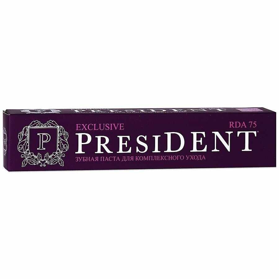 Зубная паста для комплексного ухода President, Exclusive, защита от кариеса, 75 мл