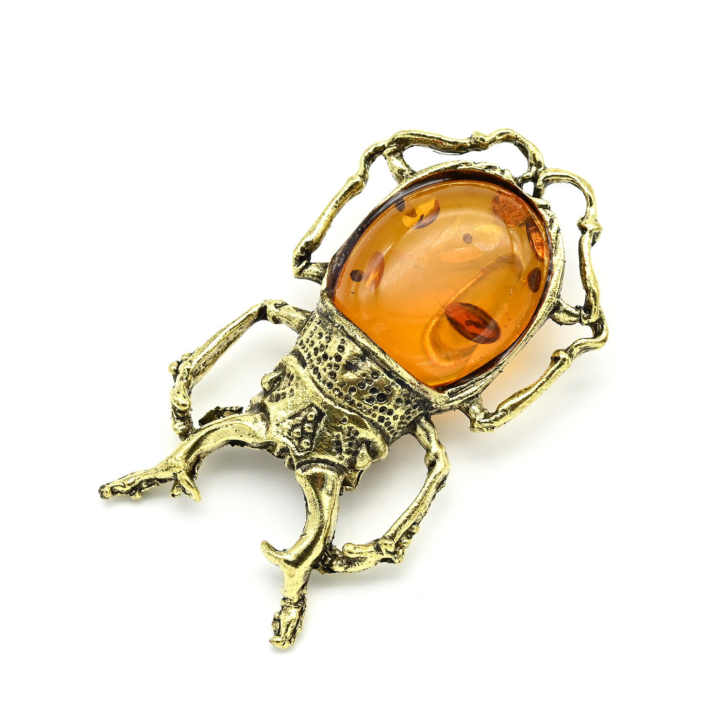 Брошь, янтарь