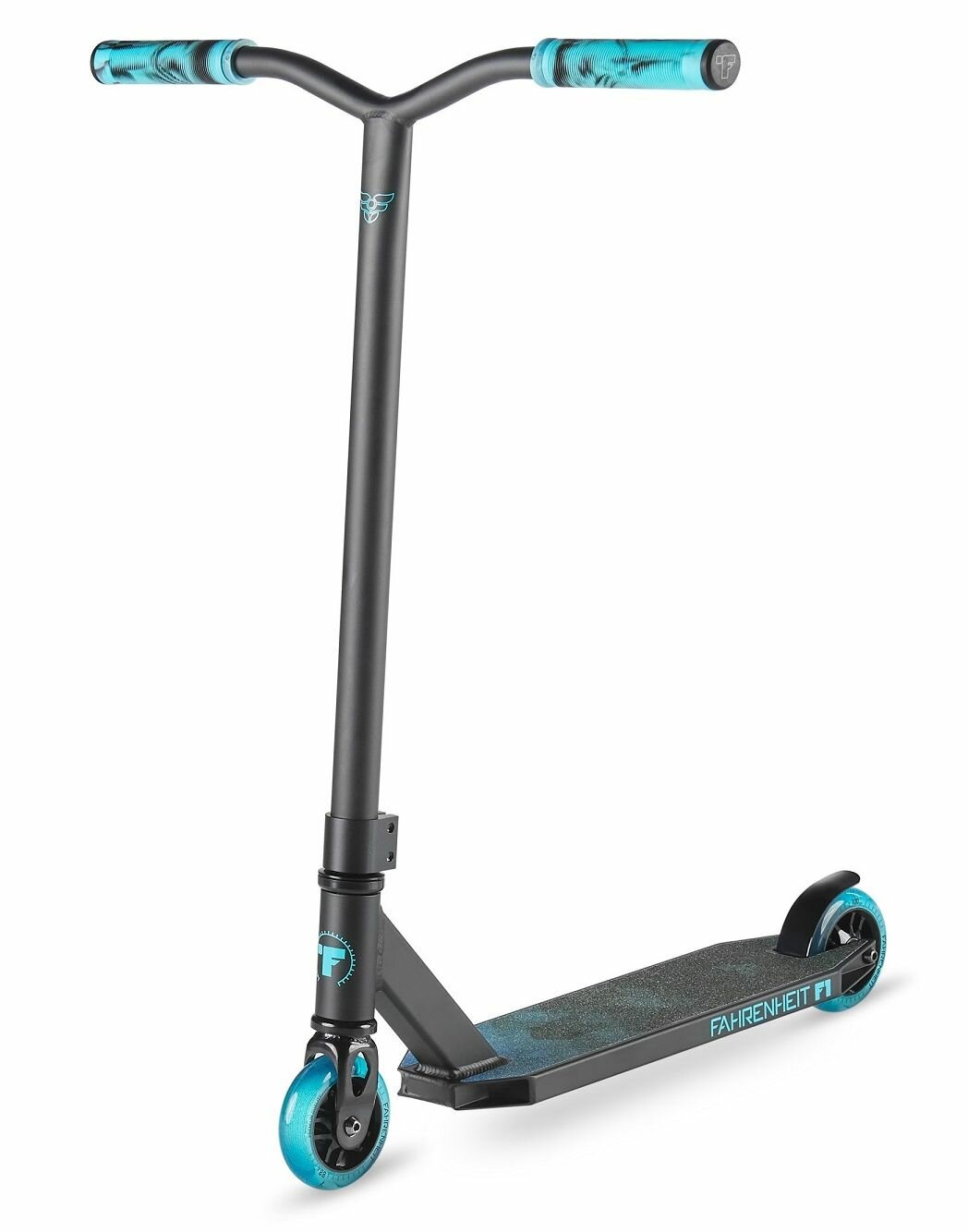 Самокат трюковой Fahrenheit F1 черный/голубой