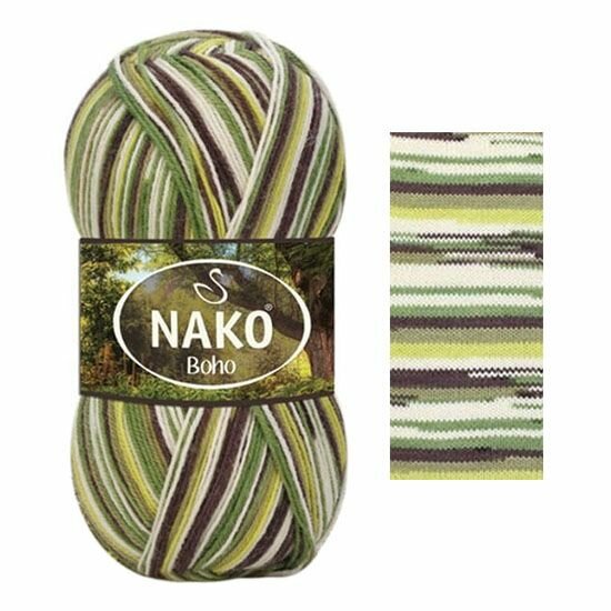 Пряжа Nako Boho Konsept 82168 (25% полиамид, 75% шерсть) 500гр.