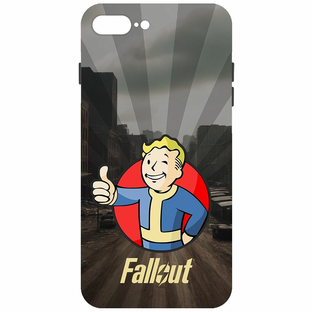 Чехол-накладка Krutoff Soft Case Фоллаут (Fallout) - Волт-бой для iPhone 7 Plus/8 Plus черный