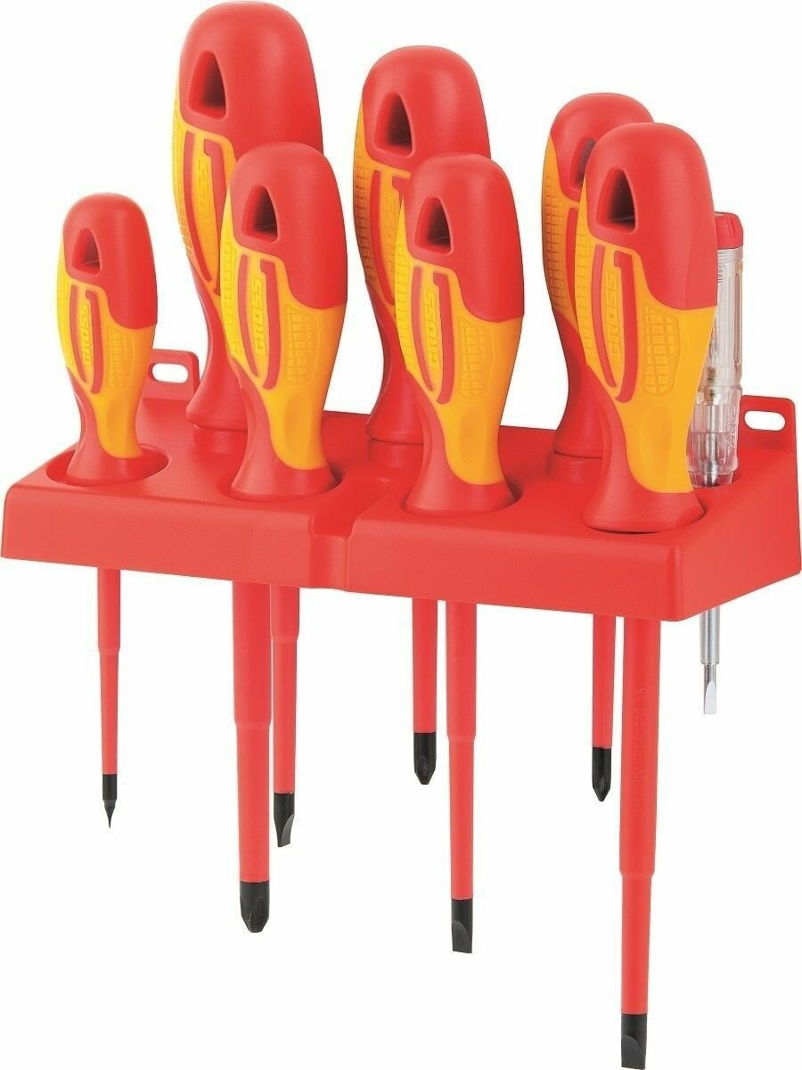 Набор отверток диэлектрических Gross 12950, до 1000 В, 8 шт