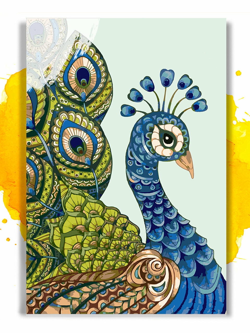 Картина по номерам на холсте Узорчатый павлин, 40 х 60 см