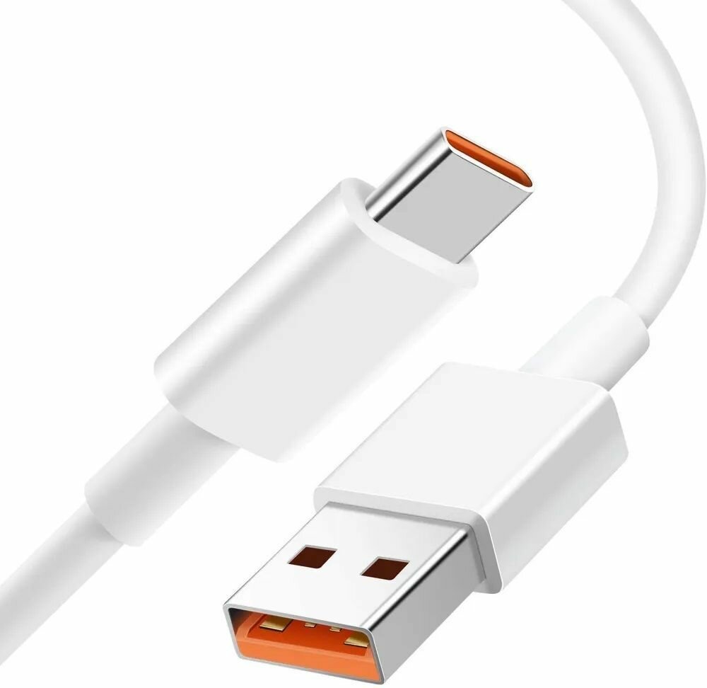 Адаптер "67W" + Кабель Type-C, макс. ток 5A, для смартфонов, белый — фото 1
