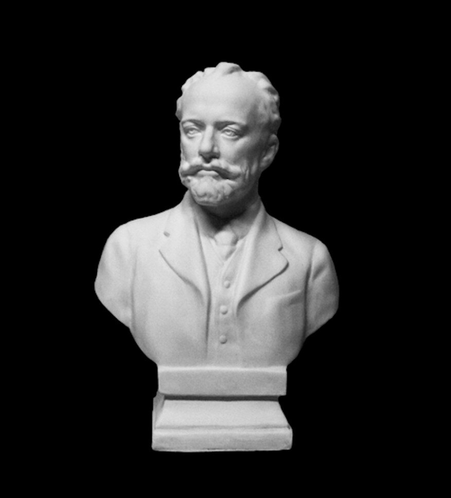 Гипс. Бюст Чайковского П. И, h=19,5 см, Экорше, артикул 10-145