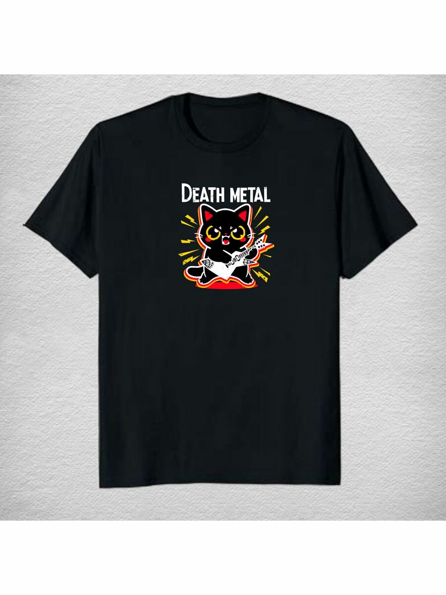 Футболка кот рокер metal