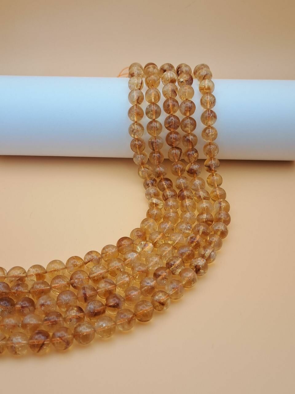 Бусины цитрин, натуральный камень, для рукоделия, для творчества, для украшений, для браслетов 10 мм