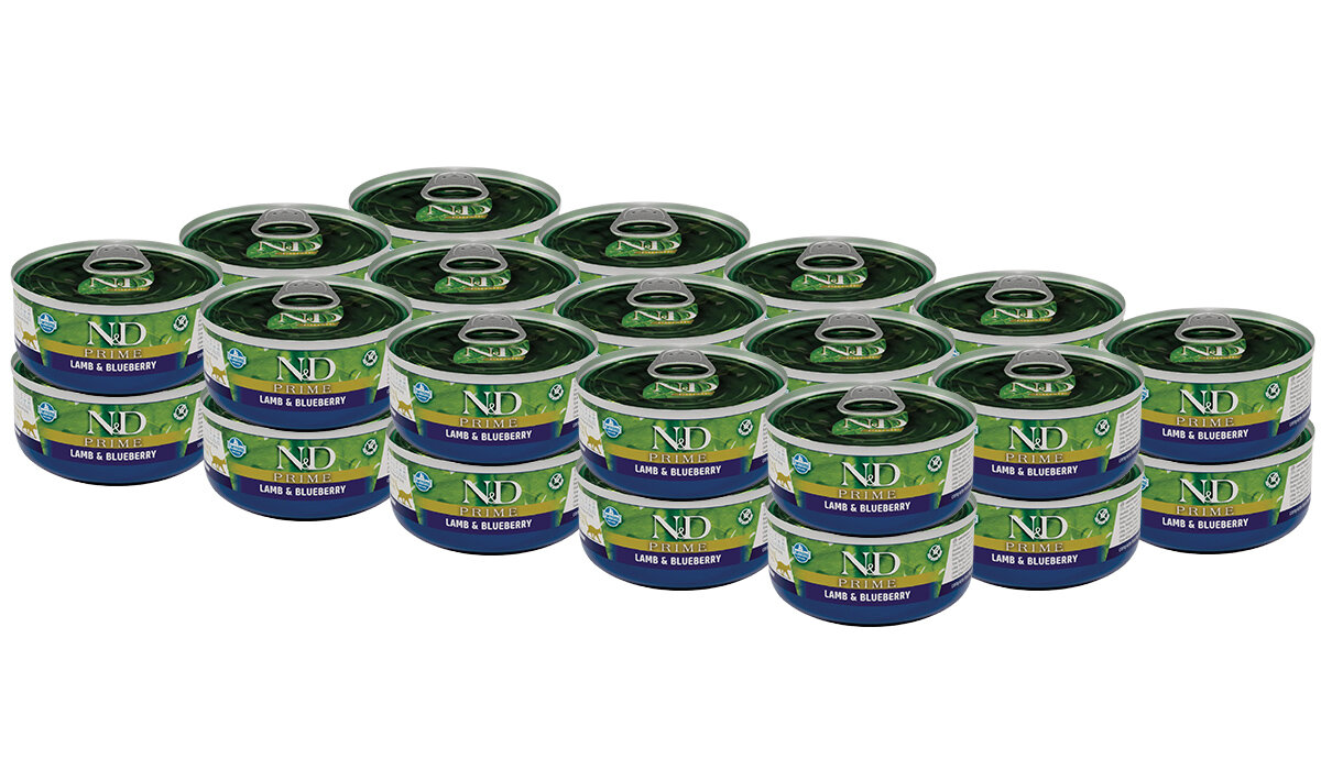 Корм влажный Farmina Cat N&D Prime Lamb & Blueberry для взрослых кошек беззерновой с ягненком и черникой, 70 г х 30 шт