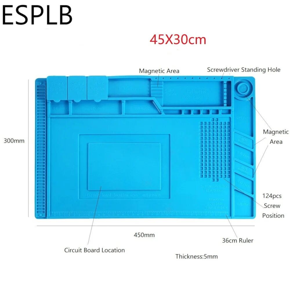 Силиконовый коврик для пайки E-6 45x30 см