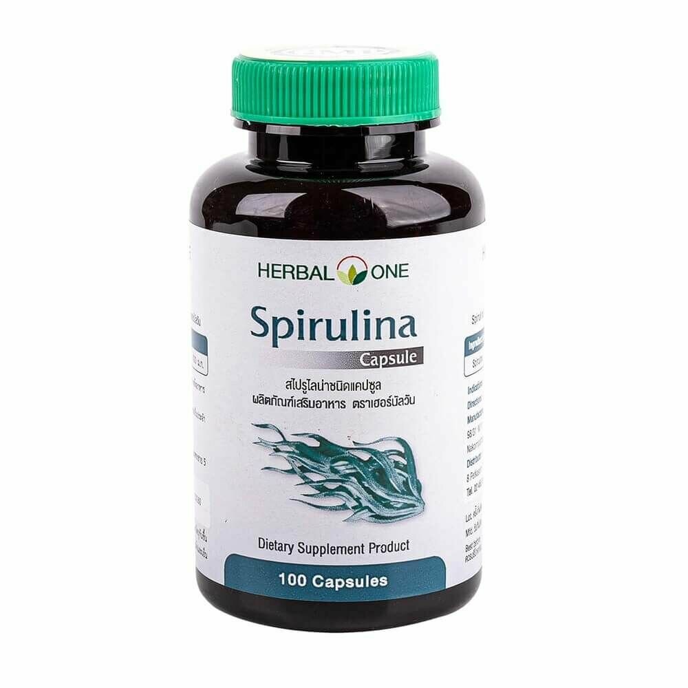 Herbal One Капсулы тайские Спирулина для иммунитета, 100 капсул