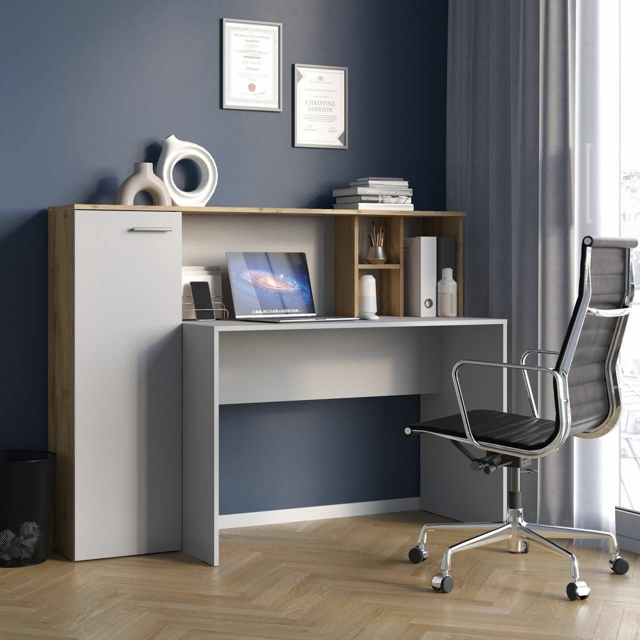 Стол письменный LIKE Дуб Вотан Белый