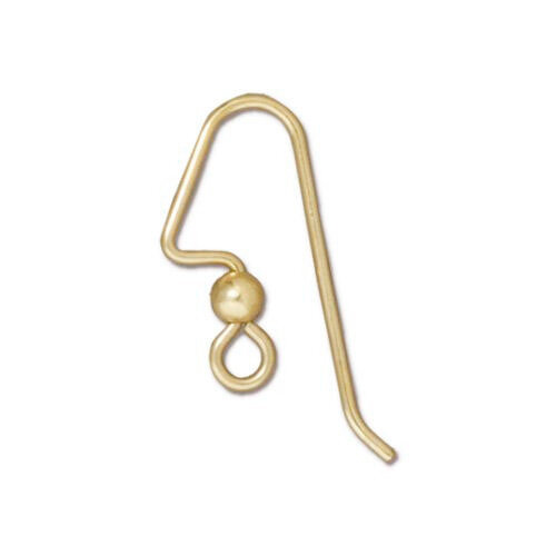 Швензы открытые 18мм, TierraCast, фигурные, с шариком, базовый материал - латунь, позолоченные (gold filled), пара