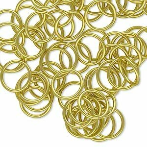 Соединительное колечко, 10мм (толщина 1.0мм, внутренний размер 8мм), базовый материал - латунь, золотистого цвета, 40 шт.