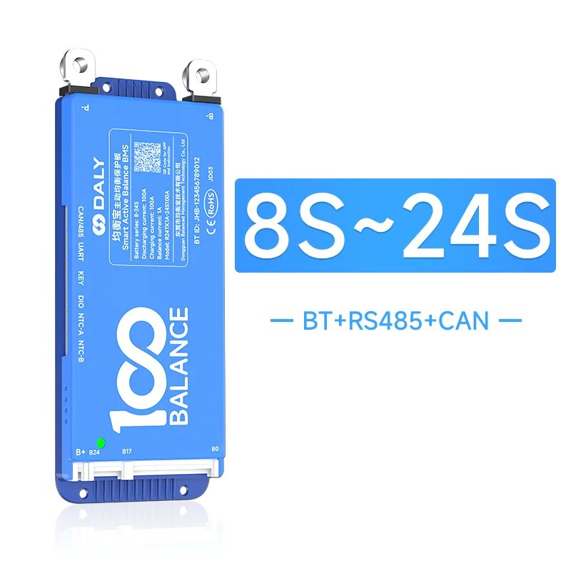Daly bms Smart bms wifi bluetooth 100-250A для литий-ионных аккумуляторов 100A, 8-24 bt can