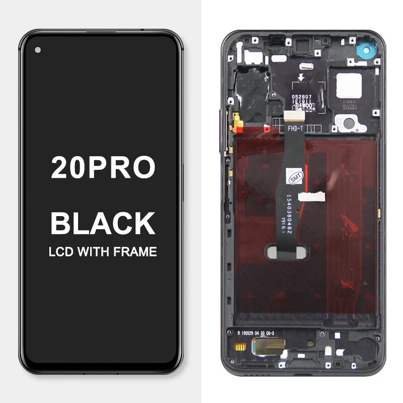 6,26-дюймовый экран в сборе для Honor 20 YAL-L21, ЖК-дисплей, цифровой сенсорный экран с рамкой, детали для Honor 20 Pro YAL-AL00 YAL-TL00 20Pro Black frame