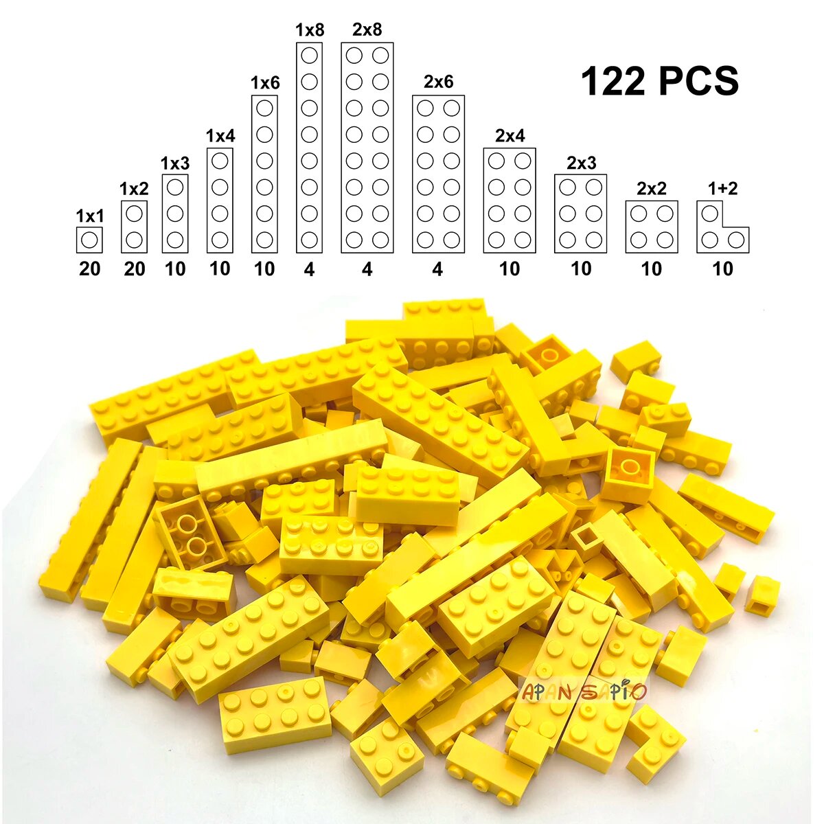 Конструктор APAN SAPIO из пластика для детей от 6 до 12 лет Желтый, Yellow 122pcs