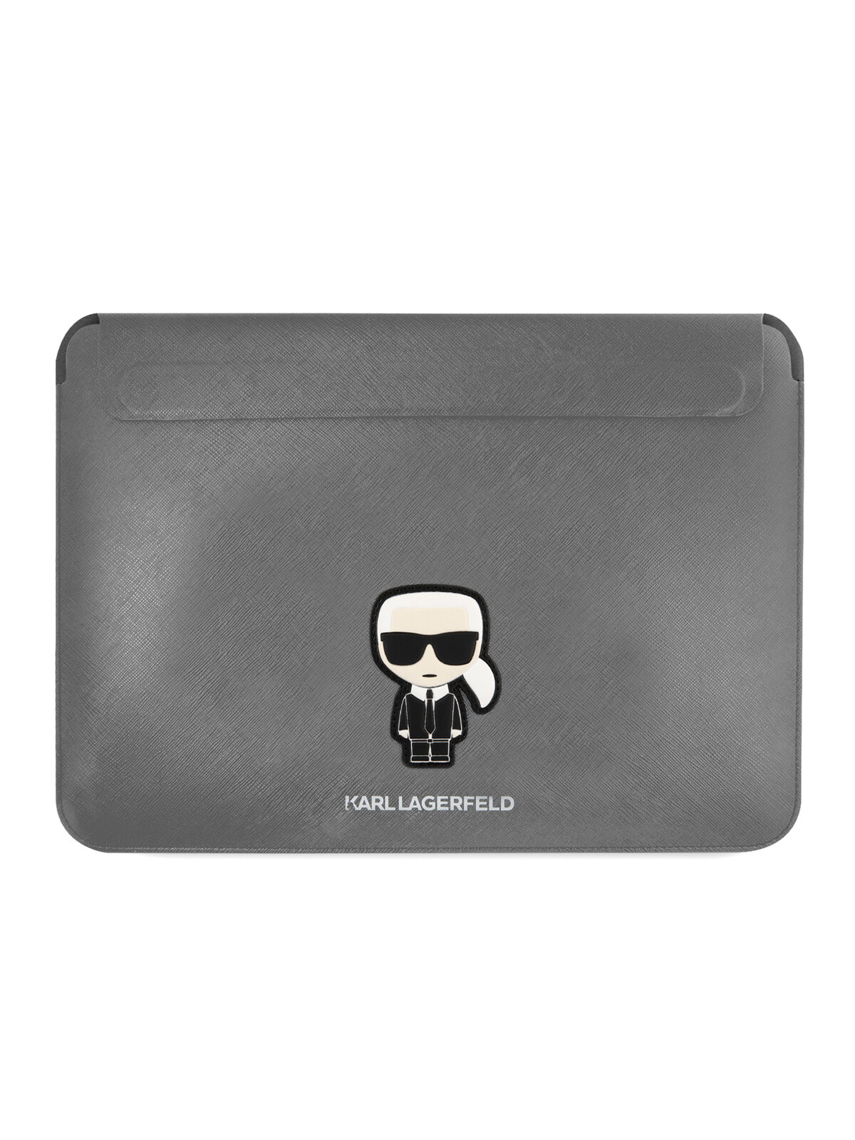 Lagerfeld для ноутбуков 13"/14" чехол Saffiano Sleeve Ikonik Patch Silver