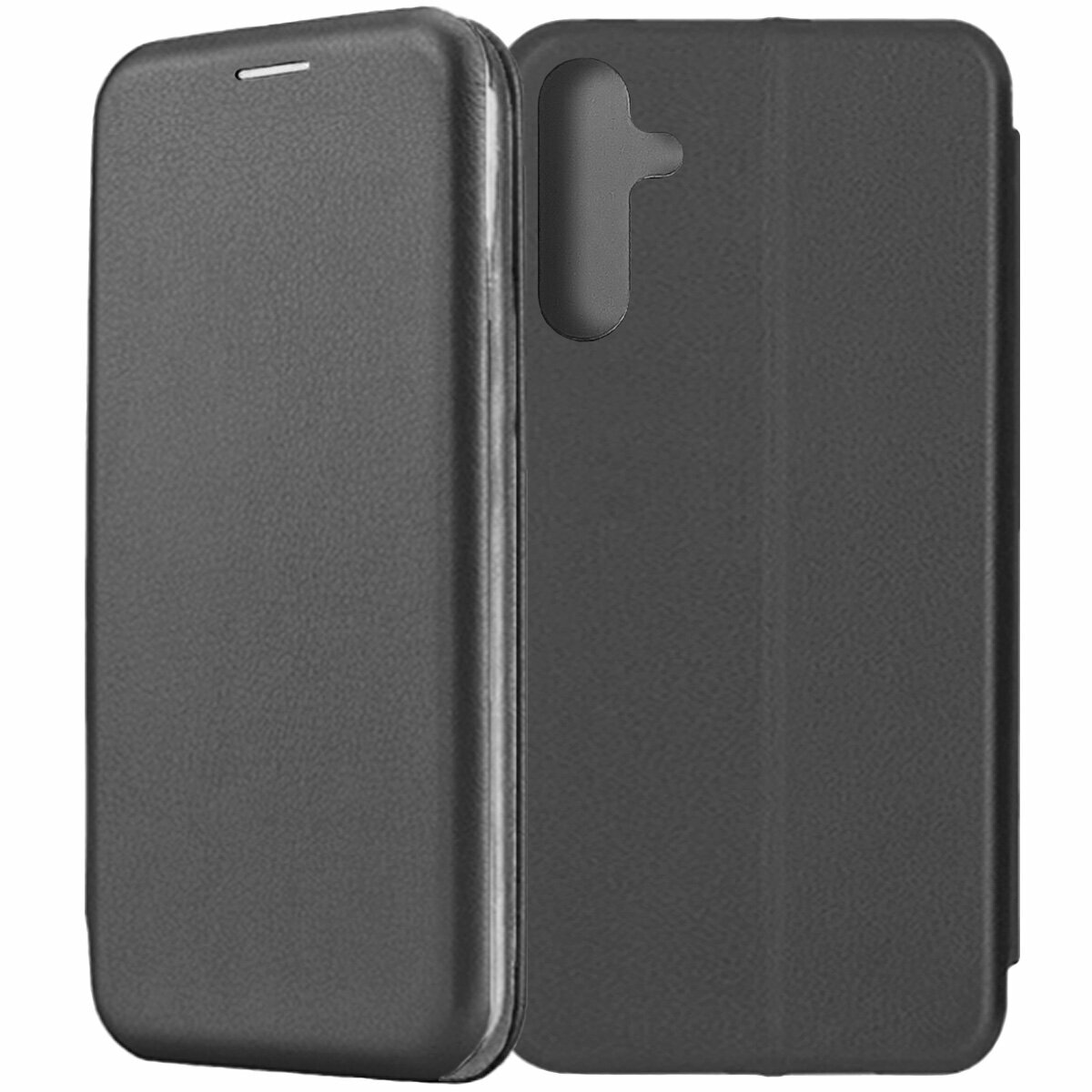 Чехол-книжка для Samsung Galaxy A15 A155 черный / подставка, отделение для карт