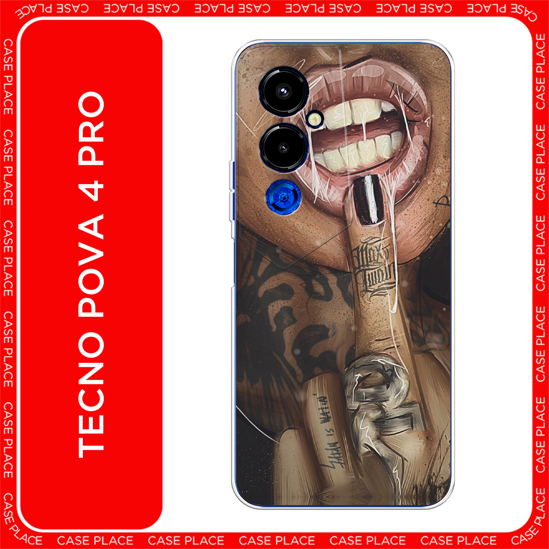 Чехол на Tecno Pova 4 pro / Техно Пова 4 Про с принтом Девушка с татуировками