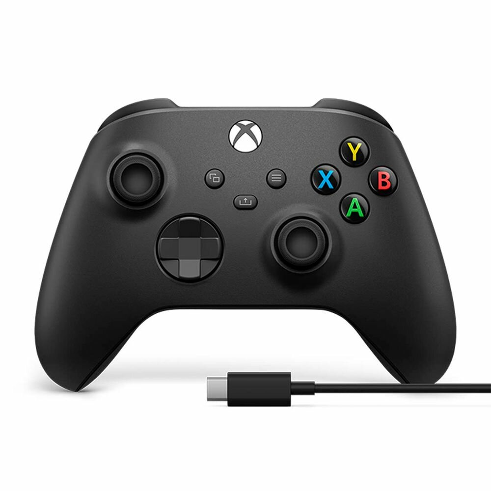 Беспроводной геймпад Xbox Series Wireless Controller Carbon Black (черный) + кабель USB Type-C