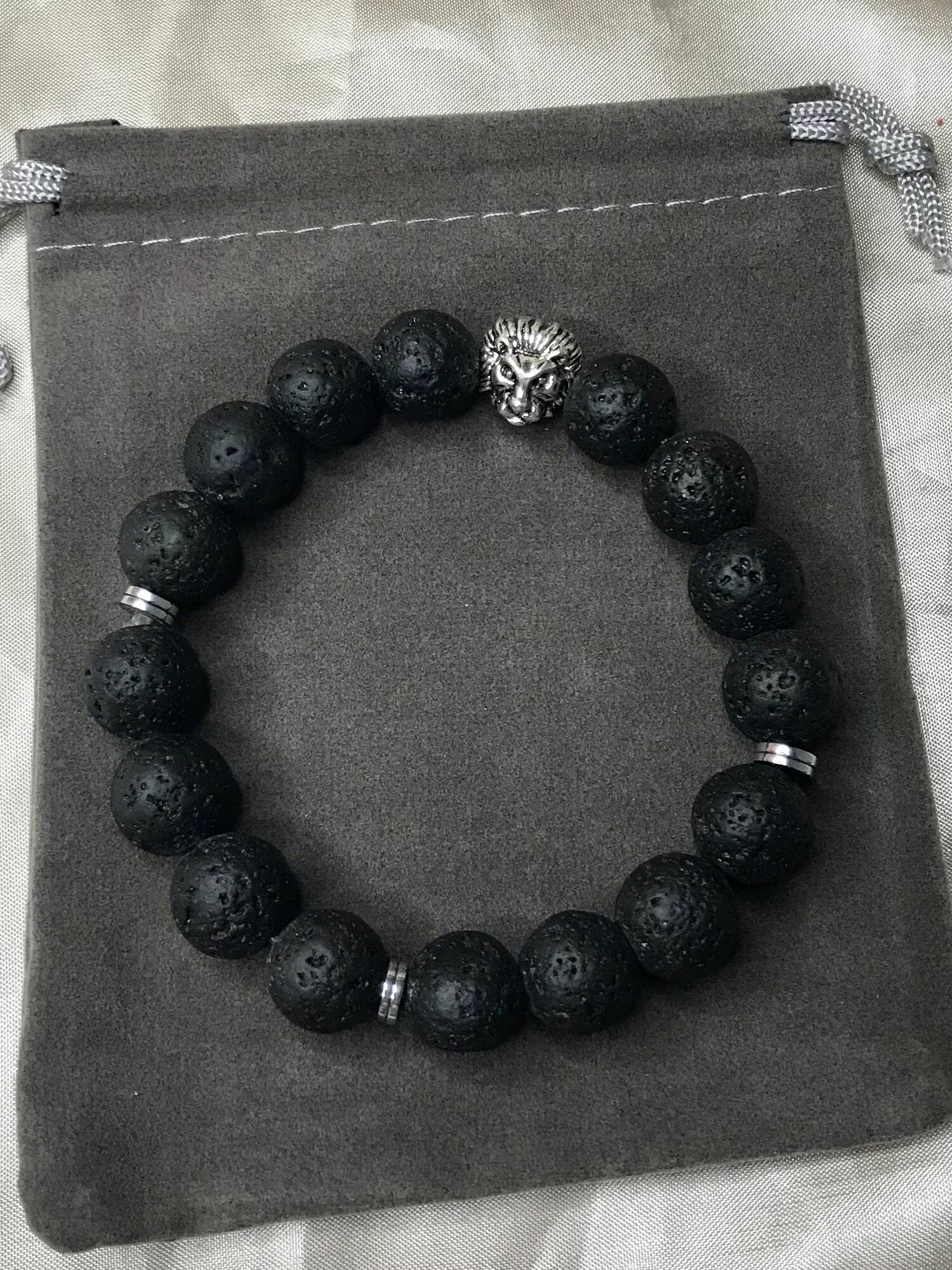 Браслет, вулканит, гематит