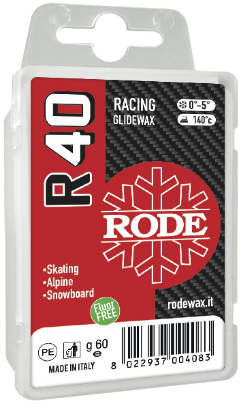 Парафин Rode R40 Racing Glider Red, от 0 до -5С, R40-60, красный, 60 г